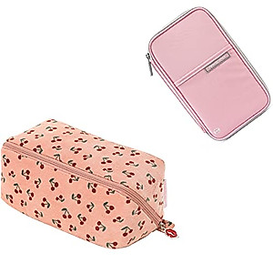 VanFn Passport Wallets and Cosmetic Bags, Makeup Bag Cosmetic Bag for Women Cosmetic Travel Makeup Bag Large Travel Toiletry Bag for Girls Make Up Bag Brush Bags Toiletry Bag