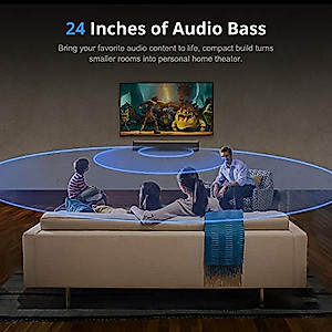 Sound Bar, BESTISAN 60 Watt Sound Bars for TV with Unique Oak Finish Design, 3 Equalizer Modes, Optical/Coax/AUX/USB Driver Connection, Bluetooth 5.0, Bass Adjustable, Deep Bass, 2022 Upgrade Version