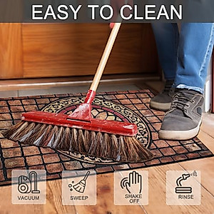 CHICHIC Rectangle Entrance Door Mat Large 24 x 36 Inch High Traffic Area Entry Way Doormat Front Door Rugs Outdoors Heavy Duty Welcome Mat, Non Slip Rubber Back Low Profile for Garage