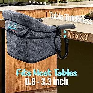 Hook On Chair,Portable High Chair with Storage Bag - Hook On, Clip On, and Fast Table Chair with Removable Seat for Home and Travel