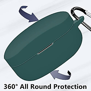 Cover Case Compatible with Sony WF-1000XM4 Earbud, Soft Silicon Colorful Sony WF-1000XM4 Case Wireless Earbuds Protective Cover with Keychain (Green)