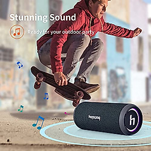 HEYSONG Waterproof Bluetooth Speaker, Portable Wireless Outdoor Speakers with 20W Loud Stereo Sound, Good Bass, IPX6 Speaker for Pool, Shower, Kayak, Beach Accessories, Gifts for Men Women