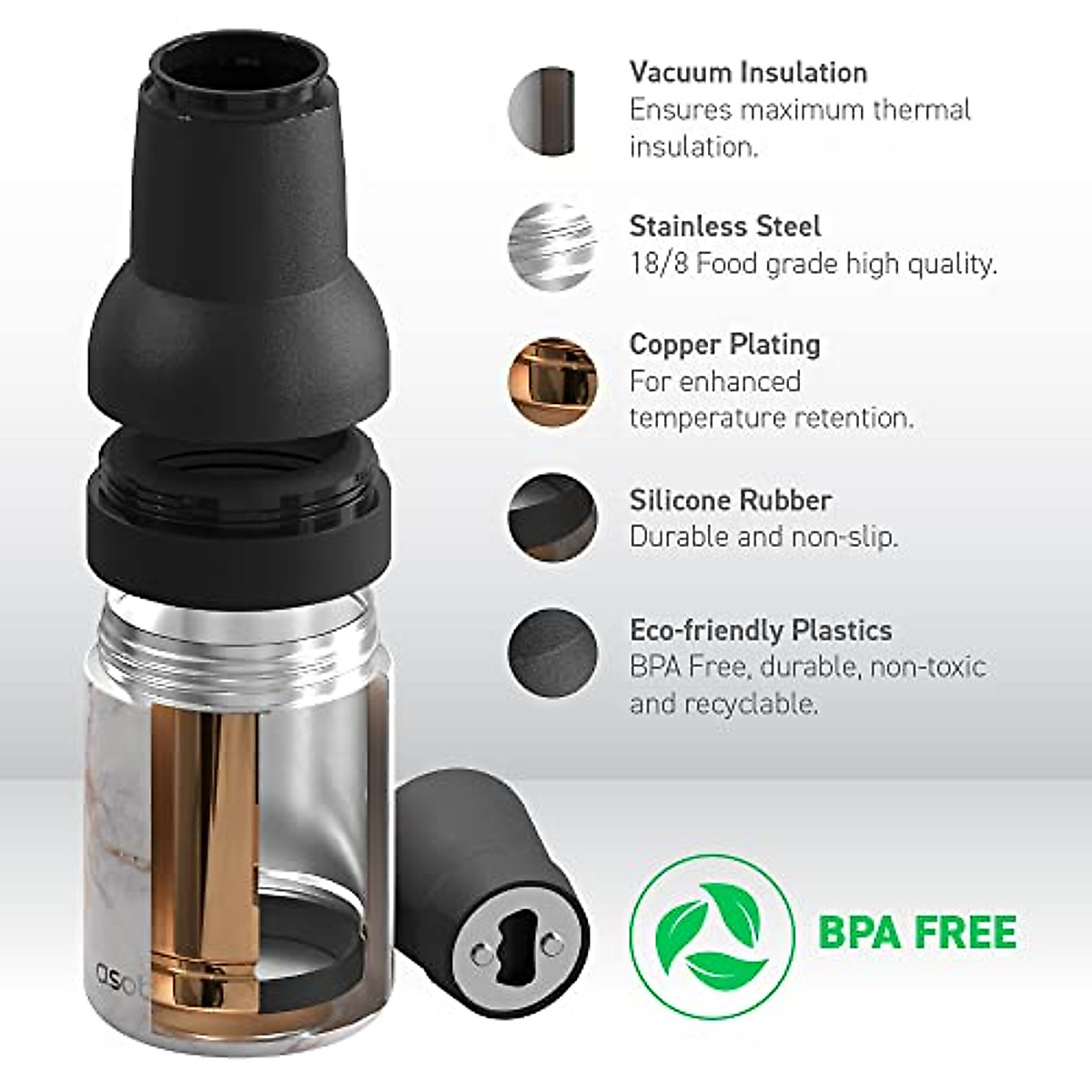 Asobu Frosty Beer Holder 2 Go Vacuum Insulated Double Walled Stainless Steel Beer Can and Bottle Cooler with Beer Opener Eco Friendly and Bpa Free (Marble)