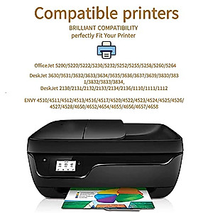 63XL Black Ink Cartridge,Replacement for HP OfficeJet 5267 5255 3830 4650 5258 3832 HP Envy 4510 4520 4525 4528 HP DeskJet 1110 1112 2132 3630 3636. (1 Black)