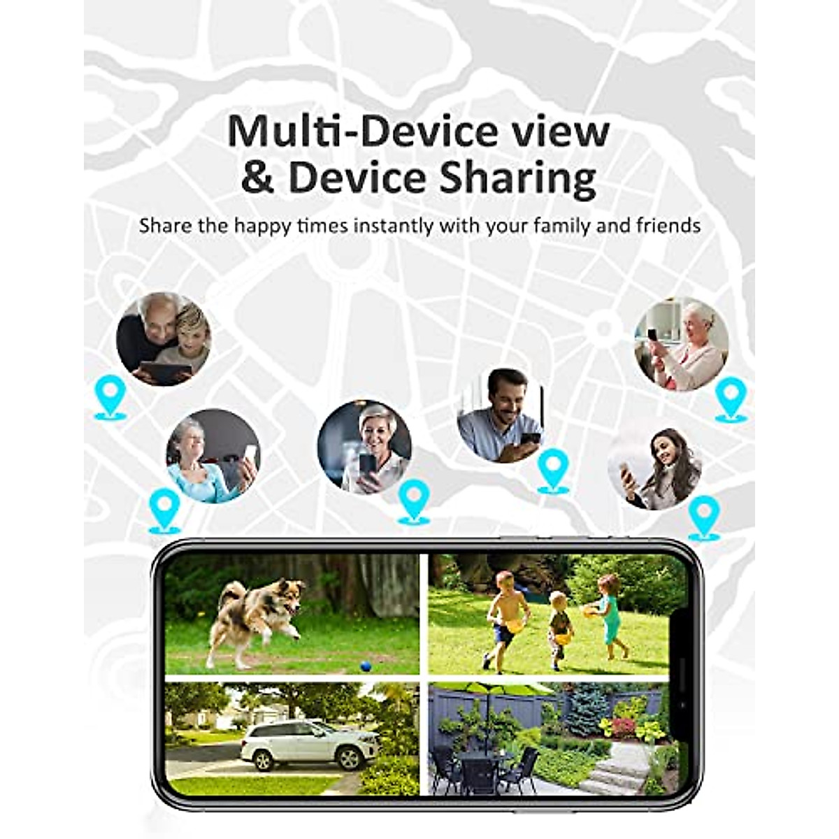 acelerar 2K Security Camera Outdoor - 3MP Color Night Vision Video Surveillance Cameras, Pan & Tilt 360degree View with Motion Detection Wi-Fi Home System, Smart Alerts,Micro SD Card&Cloud Storage