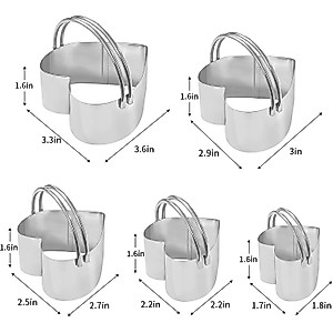 ALLTOP Biscuit Cutters with Handle, Stainless Steel Cookie Cutter, Professional Baking Essential Tools for Pastry, Scone, Donut - Heart Shaped
