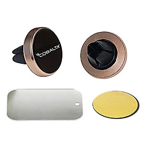 COBALTX Universal Magnetic Air Vent Mount Ultra-Compact Compatible with iPhone X/10/8/7/6 S8/S7/S6 iOS/Android Smartphone Universal Car Mobile Phone Mount Snap Technology Smartphones Mini (Rose Gold)