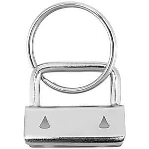 HOZEON 150 Pack 1 Inch Key Fob Hardware with Key Rings, Key Chain Fob Wristlet Bulk Key Lanyard for Key Chain Making, Bags, Hand Craft, Silver