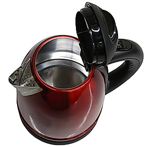 Courant 1.5 Liter Kettle Red Stainless Steel Cordless Electric Kettle with 360 Degree Rotational Body, Automatic Safety Shut-Off, Perfect for Tea / Coffee /Hot Chocolate/ Soup/ Hot Water