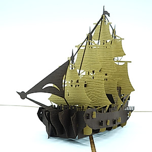 GIA KHANH Sailboat Pop Up Card - 3D Card for Anniversary, Birthday, Father's Day, Graduation, Friendship - Perfect for Man, Boy, Boyfriend, Husband - All Occasions (Lucky Boat)