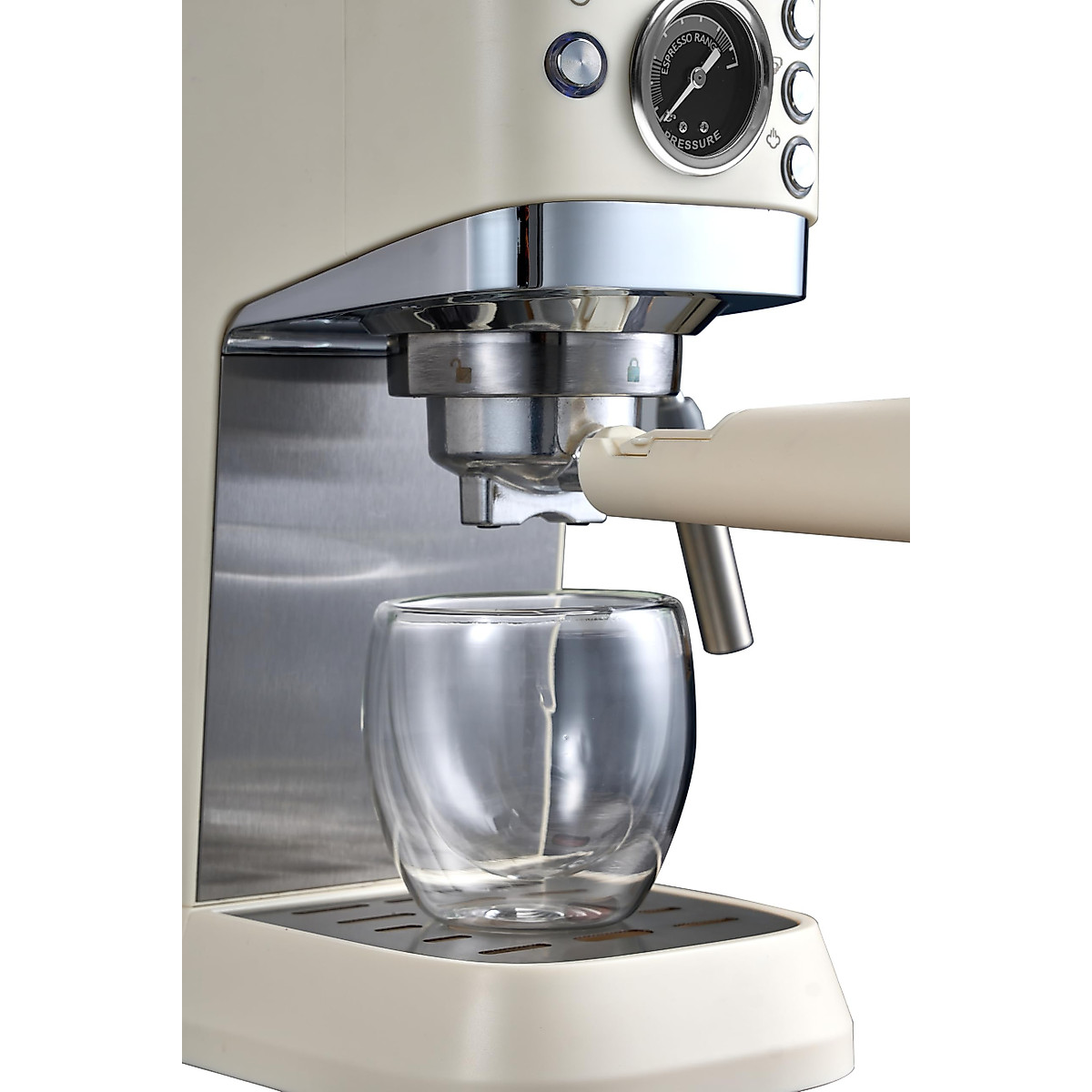 MOI Espresso Machine High Pressure - Espresso Maker with Milk Frother Steam Wand, Coffee and Espresso Maker Combo with Stainless Steel Stainless Steel Cup Plate, 1.5 L Removable Water Tank - 20 Bar