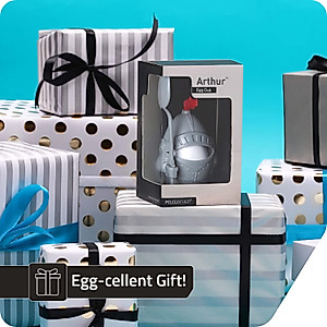 Arthur- Soft or Hard Boiled Egg Cup Holder With a Spoon Included- Knight Design - Kitchen Utensil Decor by Peleg Design