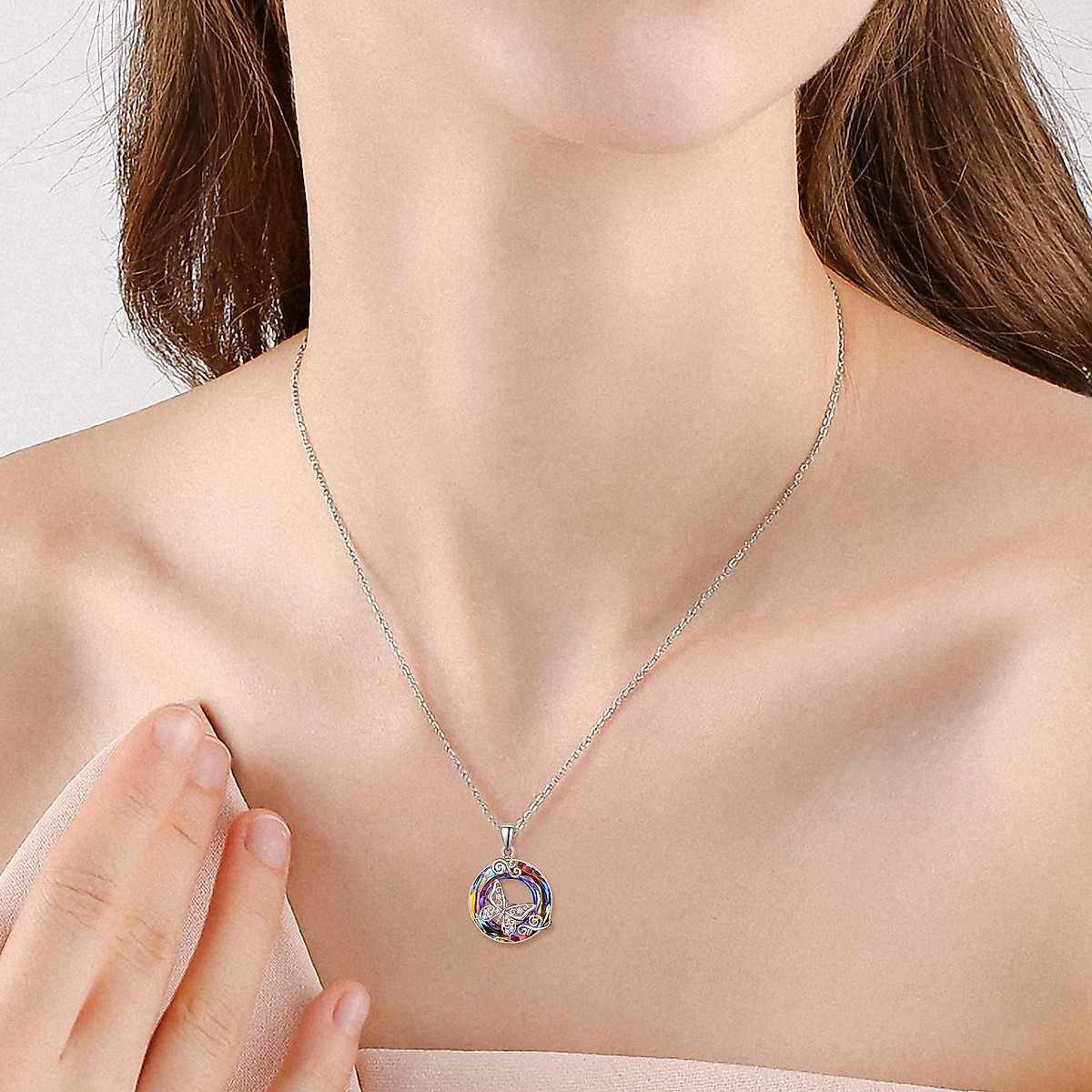 AENEAS Butterfly Necklaces for Women Sterling Silver Butterfly Pendant Necklace Butterfly Jewelry Gifts for Women
