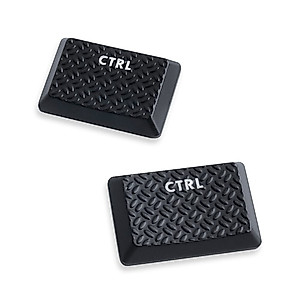 HUYUN Backlit Keycaps Replacement for GL Tactile Switch Logit G813/G815/G913/G915 TKL RGB Mechanical Gaming Keyboard (2PCS Texture Ctrl Black)