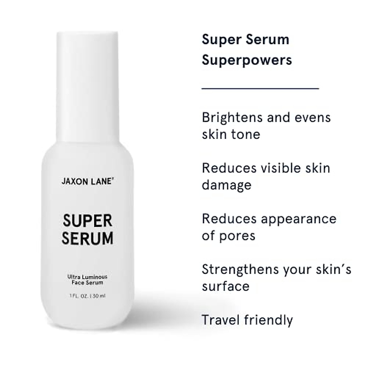 SUPER SERUM Anti Aging Serum for Face: 5% Niacinamide Serum, Bakuchiol Serum, Vitamin C Face Serum for Men Korean Skin Care Tranexamic Acid Textured skin treatment, Pore Minimizer Serum JAXON LANE 1oz