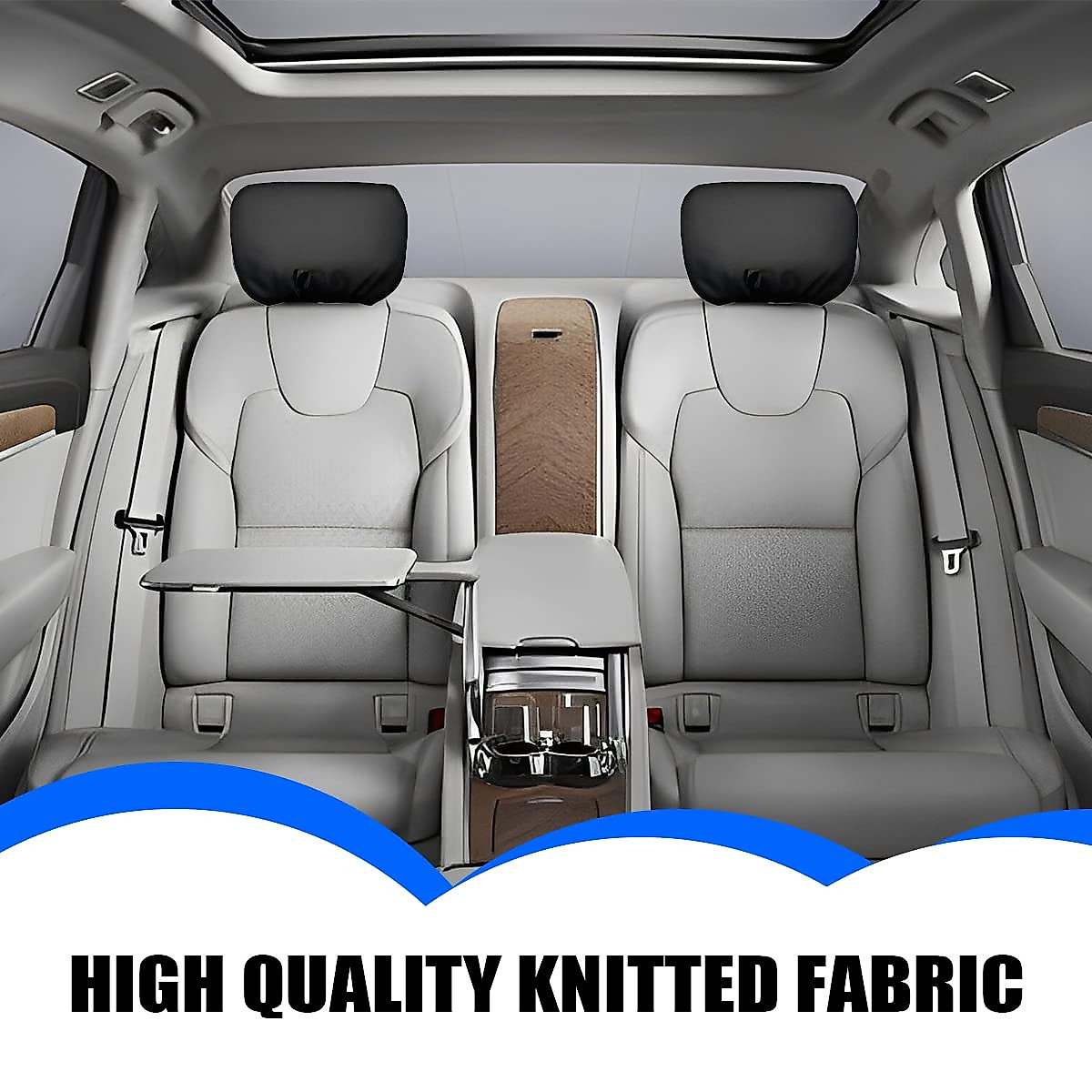 4PCS Car Headrest Covers, Soft Breathable Car Seat Head Rest Protector, Automotive Accessories for Van, SUV, Truck, All Car Models