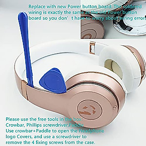 Solo 3 Power Button Replacement for Beats Solo 3 Headphones Power ON/Off Key, Solo3 Power Key Button incl Repair Kit