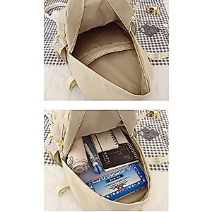 Edles Elves backpack school bag withe side pokect large suitable for boy girl ?hiking camping picnic (white, doll, card, badge)¡­