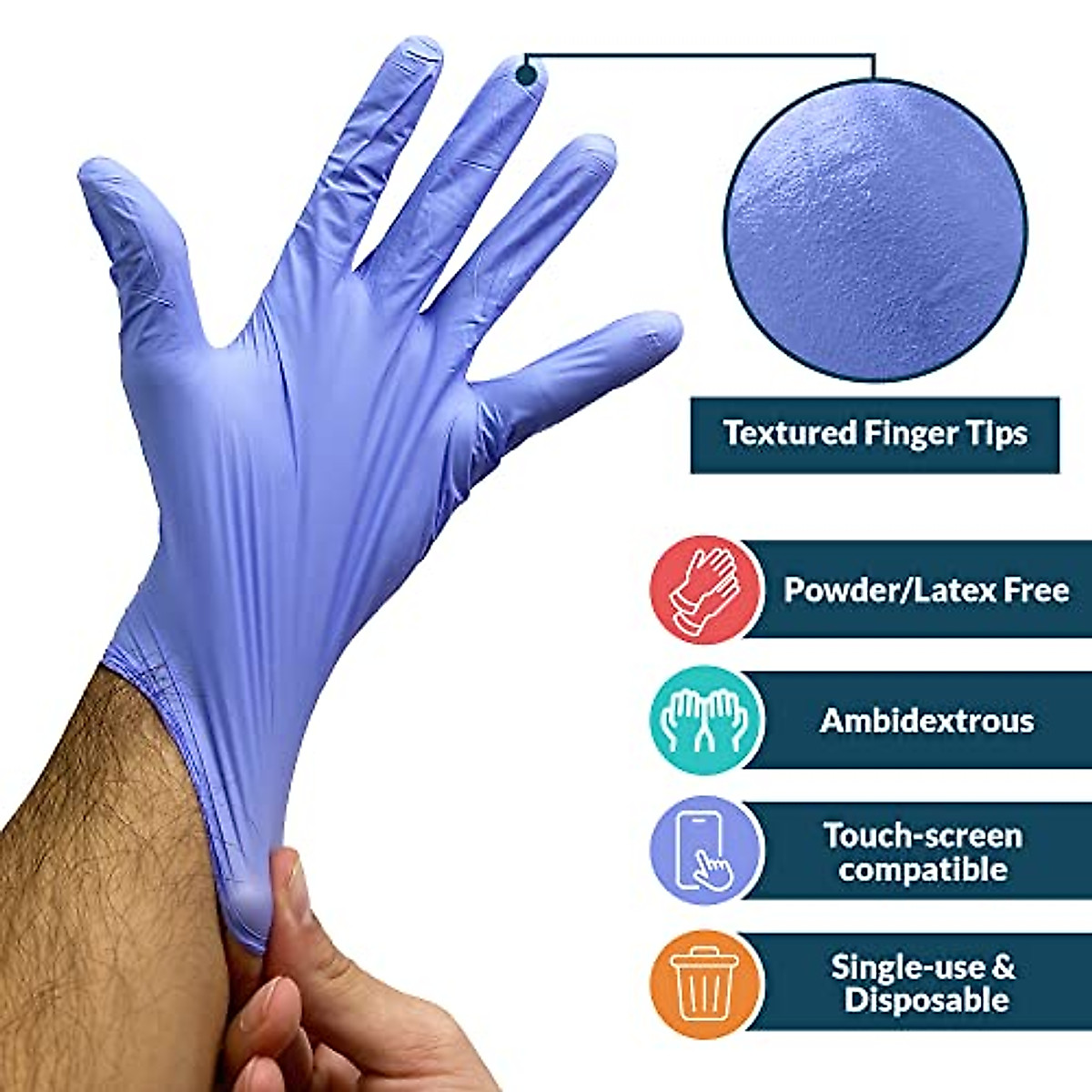 Reli. Nitrile Gloves, Small | 1000 Pack Bulk - Violet Blue | Disposable Gloves - Powder Free, Latex Free |Single-Use Nitrile for Cleaning, Automotive, Salon| Iris Blue, Food Safe