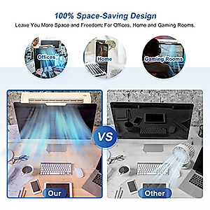 Avoeco Computer Monitor Fan, Office Fan, Space Saving, 3 Speeds, Screen Clip on Fan, for Cooling, Small Fan with USB Powered, Desk Fan, Bladeless Fan，Monitor Fan Bar, for Office, Home, Gaming (white)