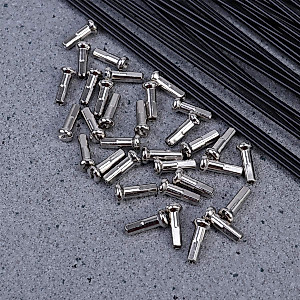 Veemoon Steel Spokes Mountain Bike Spoke: 36pcs 14G J Bend Bicycle Spokes Replacement 270mm MTB Wheel Repair for Ebike Downhill Trekking City Bikes