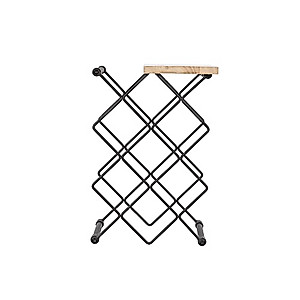 neatfreak Countertop Wine Rack with Shelf Freestanding Tabletop Wine Bottle Holder for Up to 10 Bottles - Matte Black Metal Frame with Maple Wood Tray for Wine Glass - 17.24 x 7.63 x 11.49 in