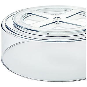 Rosanna Pansino x iDesign Recycled Plastic Divided Lazy Susan Turntable with Lid, Clear Bin/Lavender Sprinkles Divider, 10” D x 3.69” H