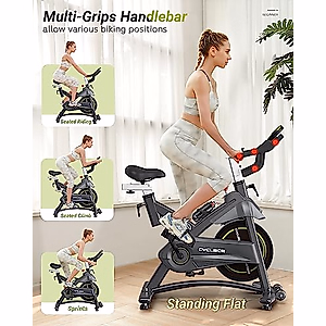 Cyclace Magnetic Exercise Bike (2023 Upgrade) -350 Lbs Weight Capacity - Indoor Cycling Bike with Comfortable Seat Cushion