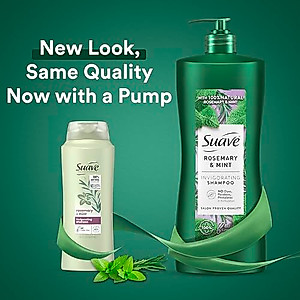 Suave Professionals Invigorating Shampoo for Dry and Damaged Hair Rosemary and Mint Paraben free and Dye free Hair 28 fl oz