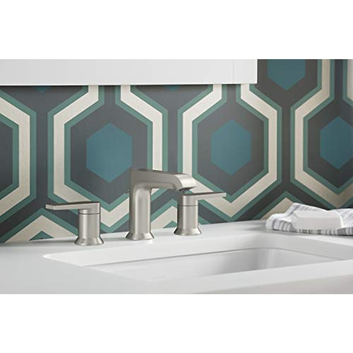 KOHLER 97093-4-BN Hint Widespread Faucet, Vibrant Brushed Nickel