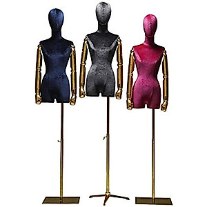 Mannequin Display Stand Mannequin Torso Body Head Dress Form with Flexible Arms Manikins Tailors Dummy Female