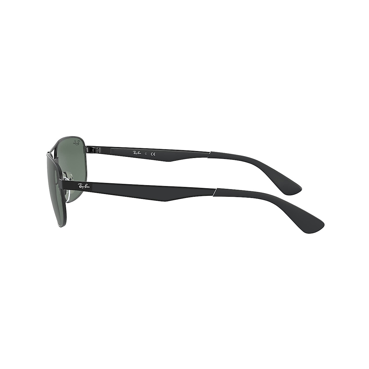 Ray-Ban Men's RB3528 Square Sunglasses, Matte Black/Dark Green, 61 mm