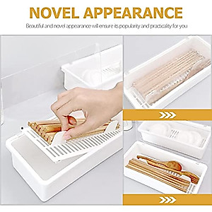 UPKOCH 3pcs box Storage Cutter Drainer and Fork Tray White Cutlery Caddy Drain for Chopsticks Countertop Drawer Drying Utensil Decorative Kitchen with Silverware Case Rack Flatware