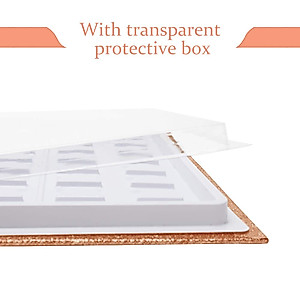 16 Pair Eyelash Storage Book,Makeup Display Sample Container,Eyelash Catalog Travel Glitter Paper rose gold