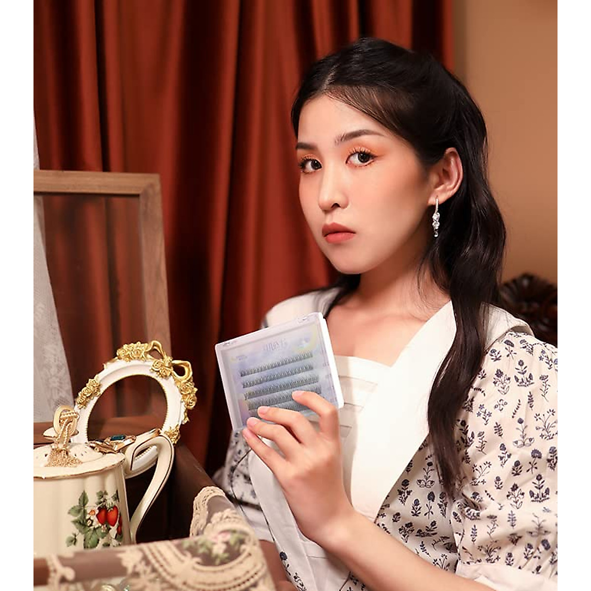 LASGOOS DIY Eyelash Extensions Fish Tail Eyelashes Natural Home Grafted False Fake Individual Eyelashes Cluster Lashes Flower Fairy Eye Makeup 8/9/10/11/12mm 200pcs in Bulk Pack Wholesale Salon Lashes