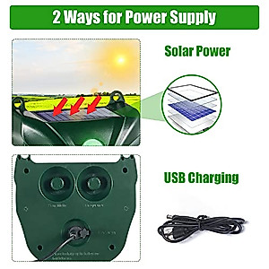 Ultrasonic Animal Repeller Outdoor Waterproof Solar Animal Deterrent with Motion Sensor and Flashing Lights, Farm Garden Yard Repellent for Cat Rodent Squirrel Dog Rabbit Raccoon Skunk Fox Deer etc