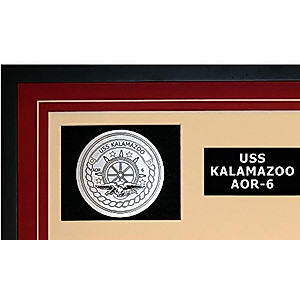 Navy Emporium USS KALAMAZOO AOR 6 Framed Navy Ship Display Burgundy