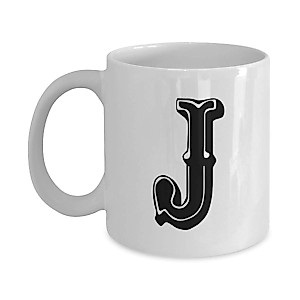 Letter J Mug, Monogrammed Mug, Initial Mug, Alphabet Mug, Large Capital Letter, Monogram Tea Coffee Cup