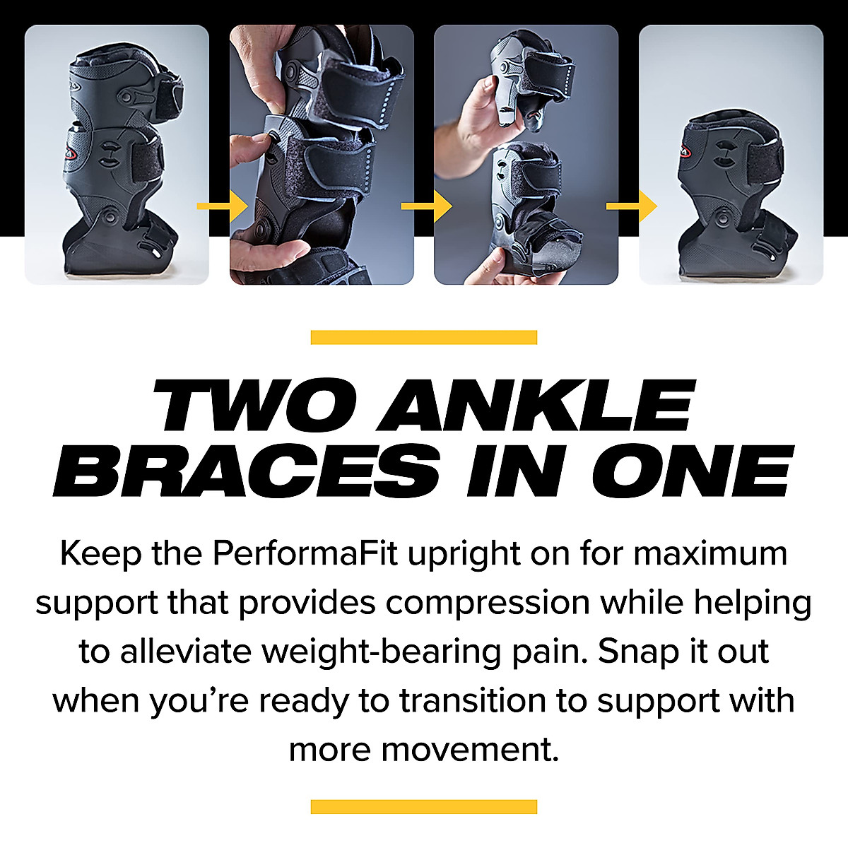 Ultra CTS® Ankle Brace for High Ankle Sprains, Acute Ankle Injuries, Ankle Osteoarthritis (OA), Transition from Walking Boot - S/M