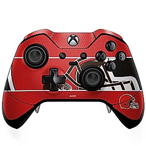 Skinit Decal Gaming Skin Compatible with Xbox One Elite Controller - Officially Licensed NFL Cleveland Browns Zone Block Design