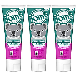 Tom's of Maine Kid's Natural Flouride Toothpaste, Grape, 5.1 oz. 3-pack