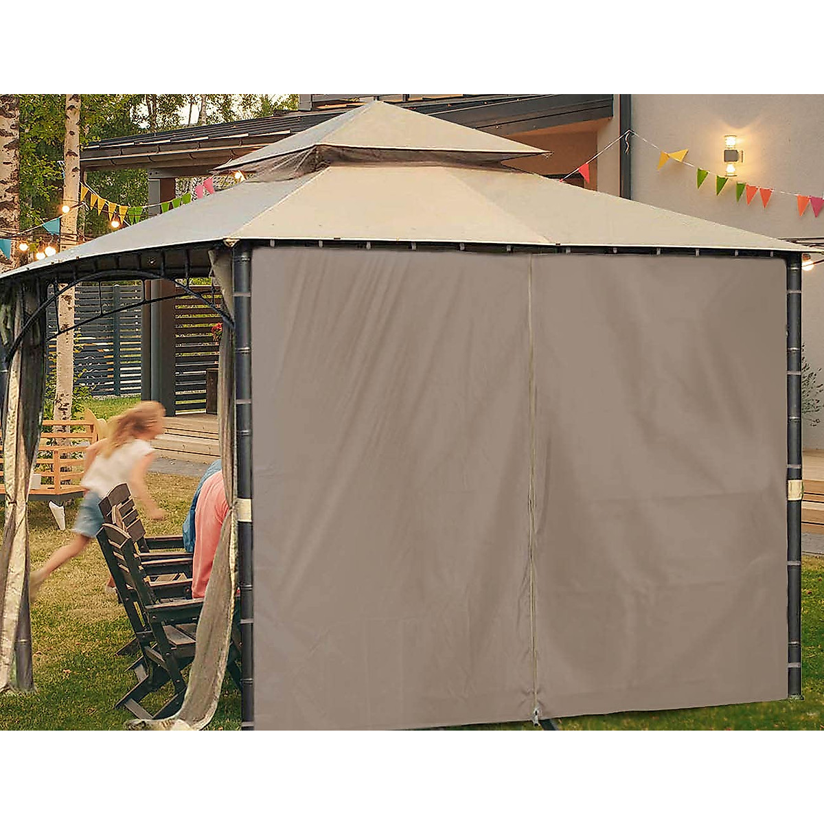 Ontheway Privacy Wall for Most 10' x 10' Gazebo 1 Panel Sidewall ONLY(Beige)