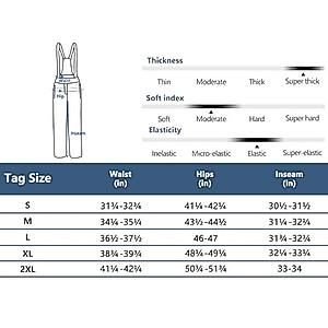 Mapamyumco Men's Ski Bib Pants Snow Insulated, Snowboard Hiking Pants Waterproof Windproof with Detachable Suspenders Iron Gate XL