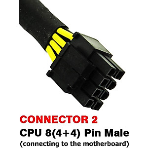 Molex LP4 Male ATX Power Supply to CPU 8(4+4) Pin EPS-12V Converter Adapter Cable Braided Sleeved 20 inches (NOT PCIe Adapter Cable) TeamProfitcom