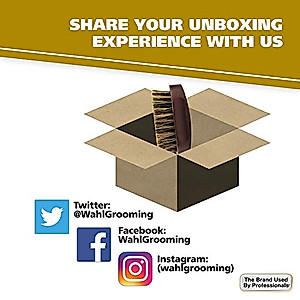 Wahl Small Travel Beard Brush with 100% Boar Bristles with Firm Natural Hair for Grooming & Styling – Wood Handle for Beards, Mustaches, Skin & Hair Care – Model 3346