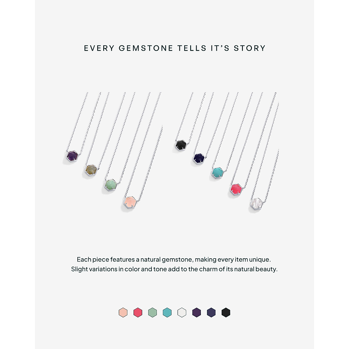 PAVOI 14K White Gold Plated Green Fluorite Gemstone Pendant Necklace | Gemstone Dainty Chain Necklaces for Women