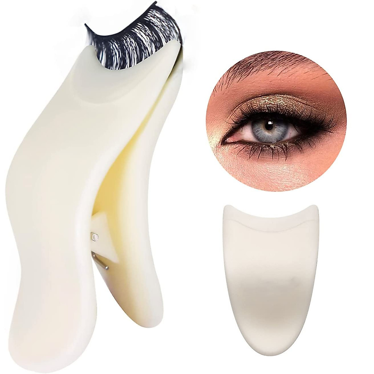 False Eyelash Applicator Tool Eyelash Tweezer Eyelash Clip Clamp Women Makeup Fake Eyelashes Auxiliary Clip Cosmetic Tool for Beginners, Eyelash Tweezers for False Lashes, Eyelashes Buddy Kit 1 Pack