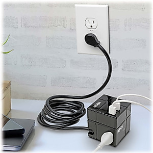 Tripp Lite Safe-IT Cube Surge Protector & Charging, 3-Outlets, 6-USB Ports, 8ft / 2.4M Cord, 50,000 Insurance & Limited Life Manufacturer's Warranty (TLP368CUBEUAM)