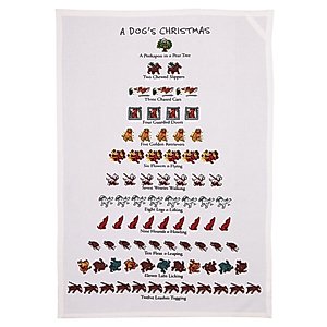Twelve Days Of Dog Lovers Christmas Flour Sack Kitchen Dish Towel - 18 x 26