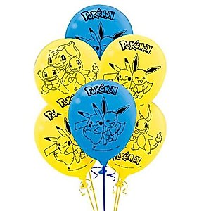 Pokemon™ Party Multicolor Latex Balloons - 12" (6 Pc) - Perfect for Celebrations, Birthdays & Themed Events